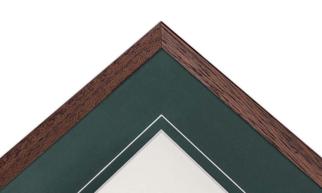 Dark Oak Frame, Green Matboard with V-Groove - Van Uffelen